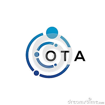 OTA Letter Technology Logo Design On White Background. OTA Creative ...