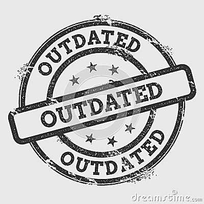 Outdated Rubber Stamp Isolated On White. Cartoon Vector | CartoonDealer ...
