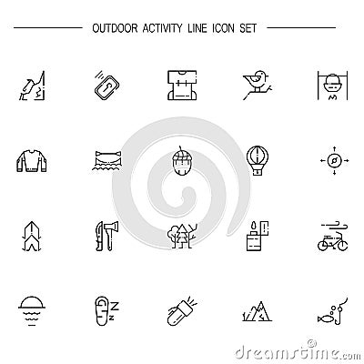 Outdoor Activity Icon Set Cartoon Vector | CartoonDealer.com #81060251
