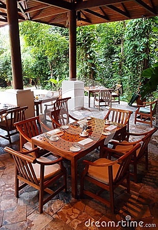 Outdoor Dining Restaurant, Nature Surroundings Stock Photography ...