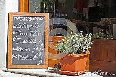 Outdoor Restaurant Menu Board Stock Image - Image: 25934231
