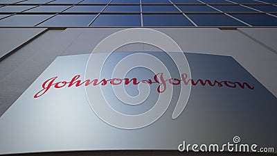 Outdoor Signage Board with Johnson`s Logo. Modern Office Building ...