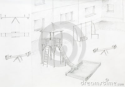 Outdoors Children Playground Stock Illustration - Image: 42979501