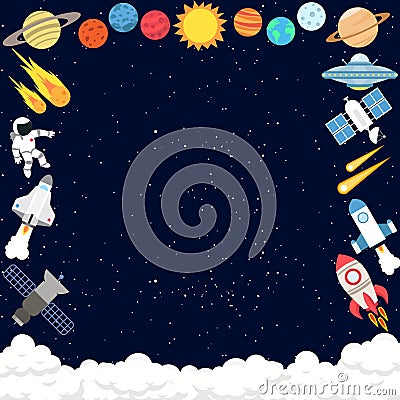 Outer Space Template Background Vector Illustration | CartoonDealer.com ...