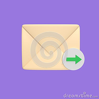Outgoing Messages 3d Icon Model Cartoon Style Concept. Render ...
