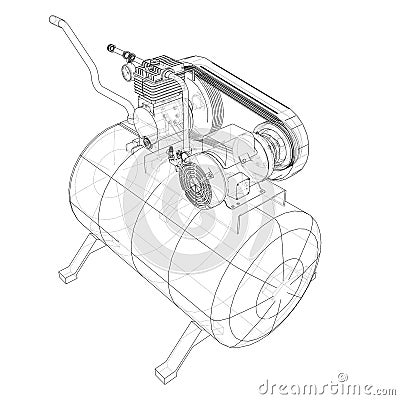 Outline Air Compressor. Vector | CartoonDealer.com #154314361