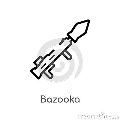 Outline Bazooka Vector Icon. Isolated Black Simple Line Element ...