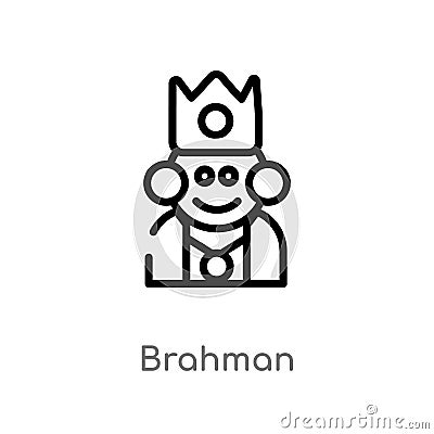 Outline Brahman Vector Icon. Isolated Black Simple Line Element Illustration From India Concept ...