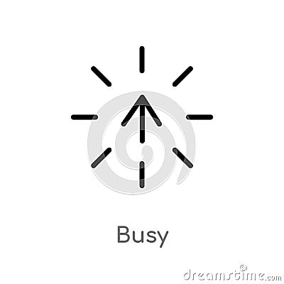 Outline Busy Vector Icon. Isolated Black Simple Line Element ...