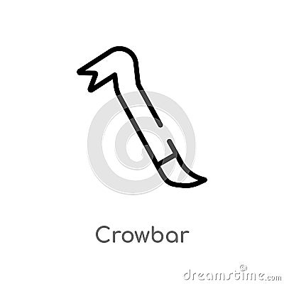 Outline Crowbar Vector Icon. Isolated Black Simple Line Element ...
