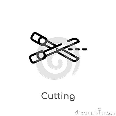 Outline Cutting Vector Icon. Isolated Black Simple Line Element ...