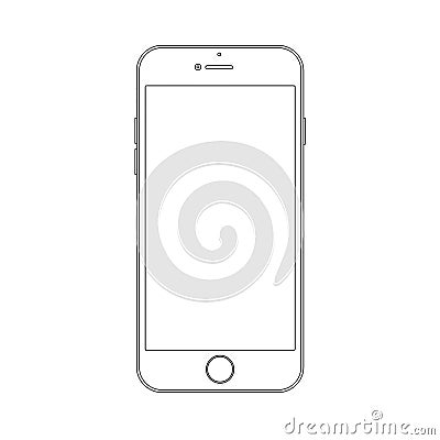Outline Drawing Smartphone. Elegant Thin Line Style Design. Stock ...