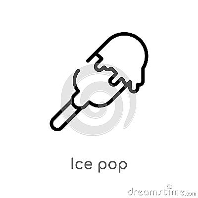 Outline Ice Pop Vector Icon. Isolated Black Simple Line Element ...