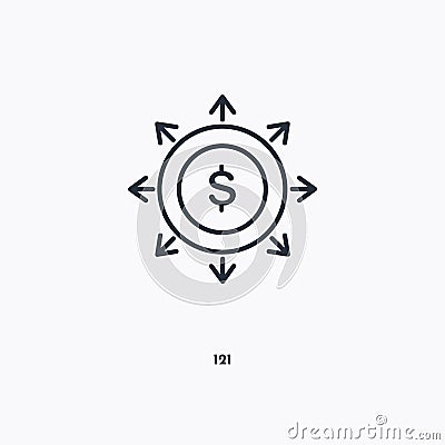 121 Outline Icon. Simple Linear Element Illustration. Isolated Line 121 ...