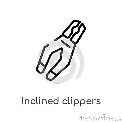 Outline Inclined Clippers Vector Icon. Isolated Black Simple Line ...
