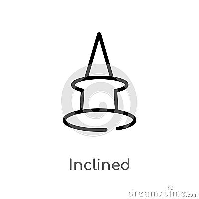 Outline Inclined Vector Icon. Isolated Black Simple Line Element ...