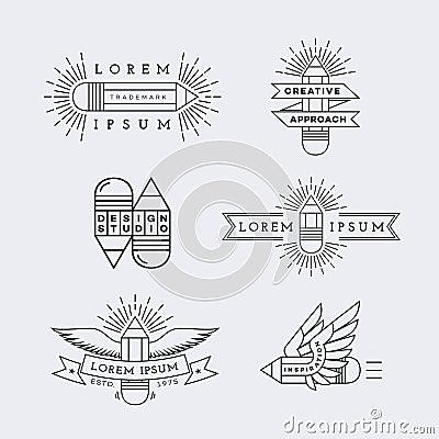 Outline Logos Set Vector Illustration | CartoonDealer.com #62666738