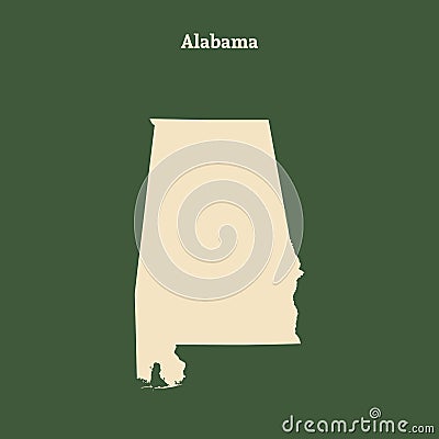 Outline Map Of Alabama. Illustration. | CartoonDealer.com #90508323