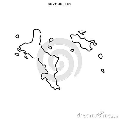 Outline Map Of Seychelles Vector Design Template. Editable Stroke ...