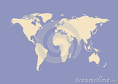 Outline Map Of World. Illustration. Royalty-Free Cartoon ...