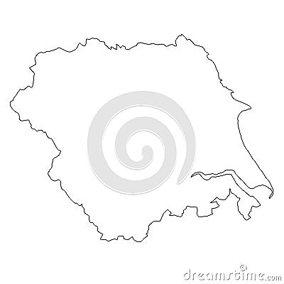 Outline Map Of Yorkshire And The Humber Is A Region Of England, With ...