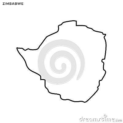 Outline Map Of Zimbabwe Vector Design Template. Editable Stroke ...