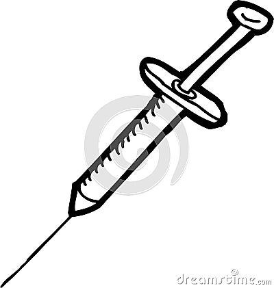 Outline Of Medical Syringe Stock Illustration - Image: 50183400