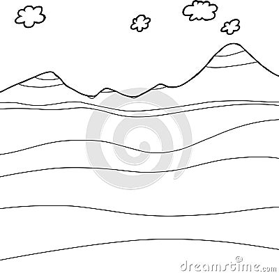 Outline Mountain Cross-Section Stock Illustration - Image: 48958415