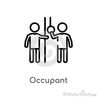 Outline Occupant Vector Icon. Isolated Black Simple Line Element ...