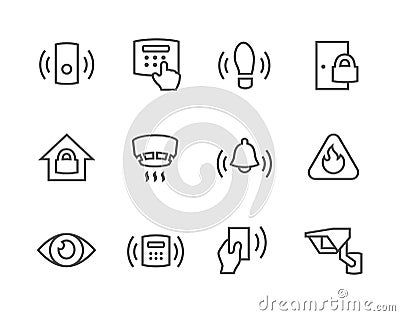 Outline Perimeter Security Icons Cartoon Vector | CartoonDealer.com ...