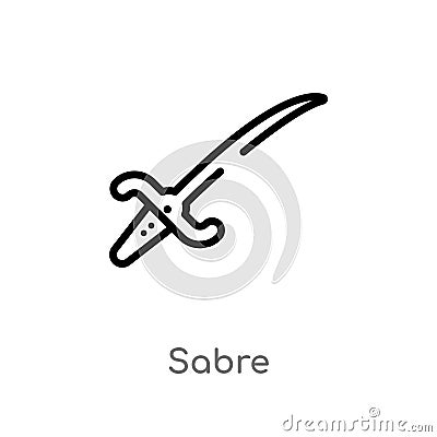 Outline Sabre Vector Icon. Isolated Black Simple Line Element ...