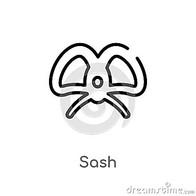 Outline Sash Vector Icon. Isolated Black Simple Line Element ...