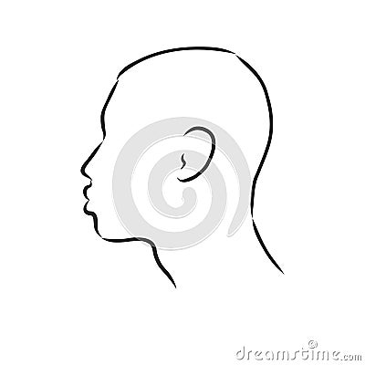 Outline Side Profile Of A Human Male Head. Male Profile Vector Sketch ...