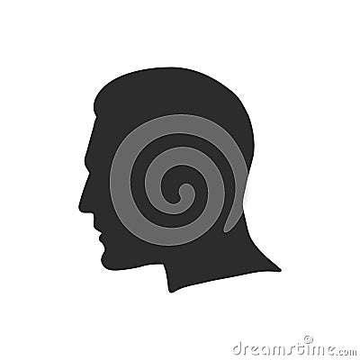 Outline Side Profile Of A Human Male Head. Male Profile Vector Sketch ...