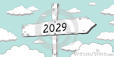 2029 - Outline Signpost With One Arrow Royalty-Free Cartoon ...