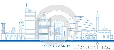 Outline Skyline Panorama Of City Of Kigali, Rwanda Vector Illustration ...