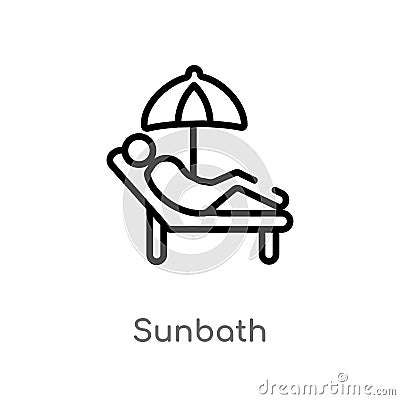 Outline Sunbath Vector Icon. Isolated Black Simple Line Element ...