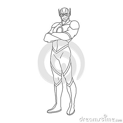 Outline Of A Superhero Cartoon Vector Illustration | CartoonDealer.com ...