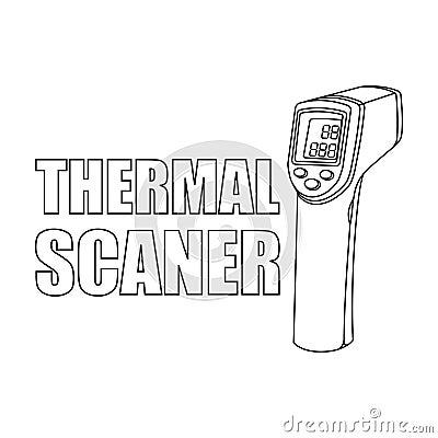 Outline Thermal Scanner Vector Illustration | CartoonDealer.com #176819697