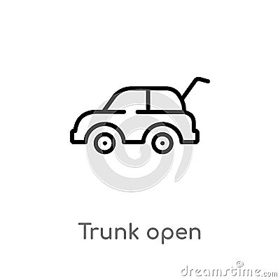 Outline Trunk Open Vector Icon. Isolated Black Simple Line Element ...