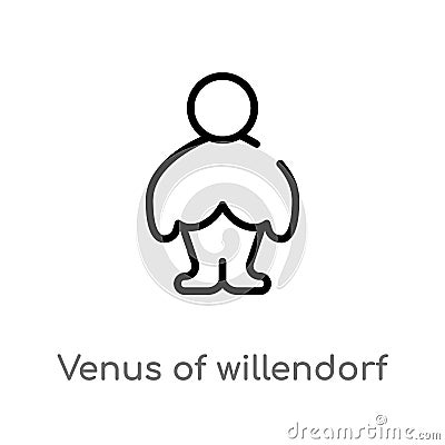 Outline Venus Of Willendorf Vector Icon. Isolated Black Simple Line ...