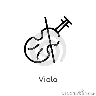 Outline Viola Vector Icon. Isolated Black Simple Line Element ...