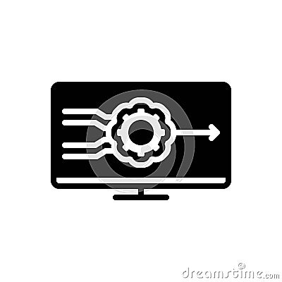 Black Solid Icon For Outputs, Analog And Arrow Vector Illustration ...