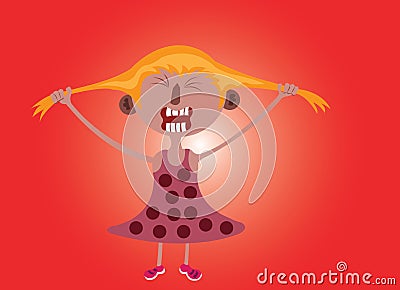 Outraged Girl Cartoon Vector | CartoonDealer.com #93797479
