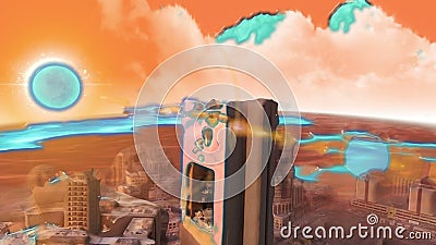 Overflew the City with Smooth Transition Stock Video - Video of ...