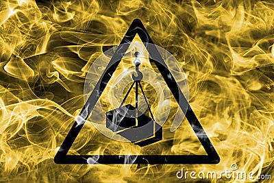 Overhead Load Warning Hazard Warning Smoke Sign. Triangular Warn Stock ...