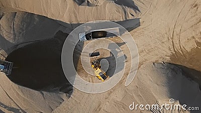 Overhead View of Bulldozer in Open Air Quarry Stock Footage - Video of ...