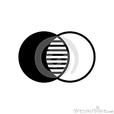 Overlap, Overlay, Opacity Icon. Black Colors Sign. Cartoon Vector ...