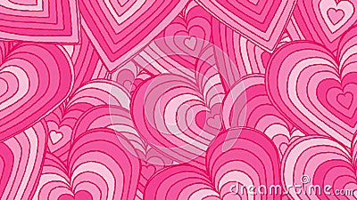 Overlapping Pink Hearts Background Stock Footage - Video of color ...