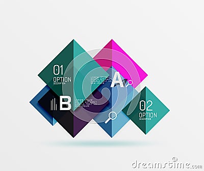 Overlapping Square Infographics Vector Illustration | CartoonDealer.com ...